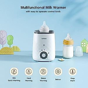 iSiMEE Bottle Warmer, 5 Mins Fast Baby Milk Warmer for Breastmilk Formula with Accurate Temperature Control, Baby Food Warmer with Keep Warm, Defrost, Steaming Function for Baby Food Pouches Jars