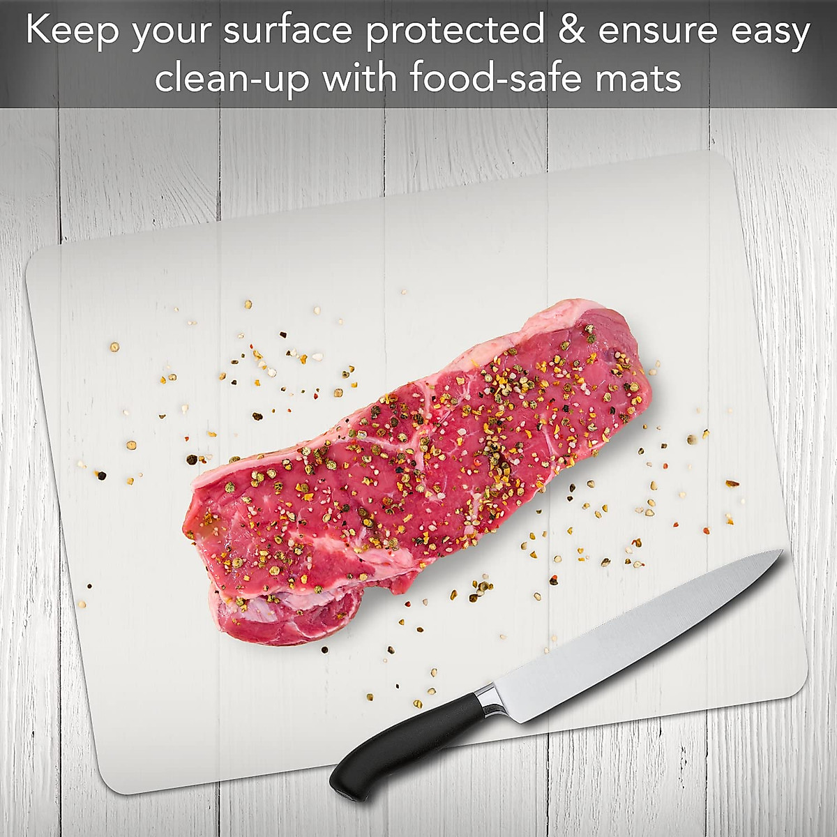 Cut N' Funnel Clear 2 Pack Frosted Flexible Plastic Cutting Board Mat 15" x 11.5" Made in the USA Flexible, Easy to Clean