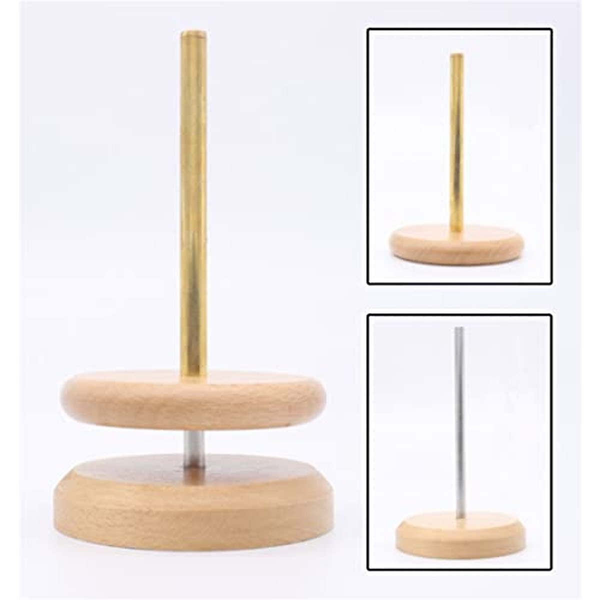 PhantomSky Wood Yarn Dispenser Yarn Spinner Wool Thread Holder with Twirling Mechanism for Knitting, Crochet