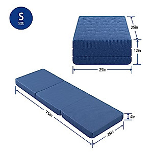 Olee Sleep 4 Inch Tri-Folding Memory Foam Topper, Single size