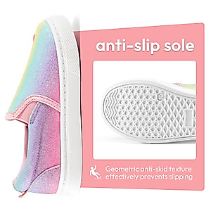 K KomForme Toddler Girls Boys Shoes Little Kids Slip on Canvas Sneakers for Running/Walking