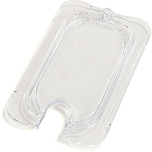 Carlisle FoodService Products 10337U07 StorPlus Ninth Size Polycarbonate Universal Flat Surface Notched Food Pan Lid, Clear (Pack of 6)