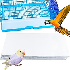 DQITJ 100 Pcs Large Size Bird Cage Liner Papers, Non-Woven Bird Cage Liners, Precut Absorbent Pet Cages Cushion (22.8 inch x 10.6 inch)