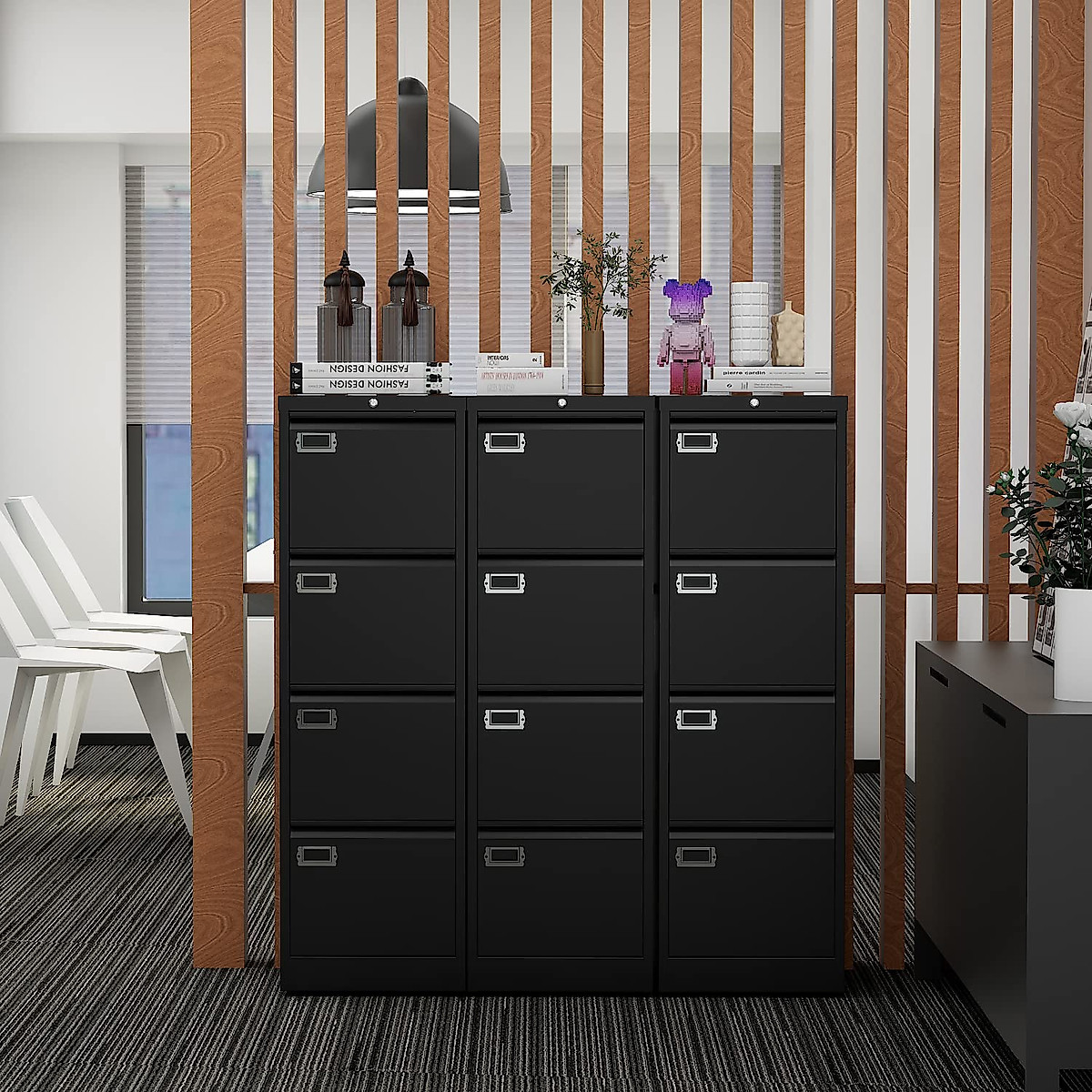 Fesbos 4 Drawers Vertical File Cabinets - Lateral Filing Cabinets - Metal Steel Lockable Storage Cabinets for Home Office to Hanging Files Letter/Legal/F4/A4 Size