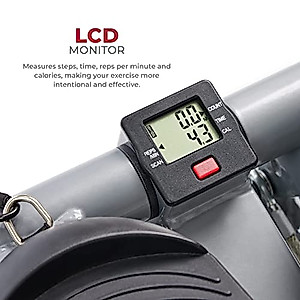 Sunny Health & Fitness Mini Stepper with Resistance Bands, Black