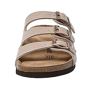 CUSHIONAIRE Women's Lela Cork footbed Sandal with +Comfort, STONE 11