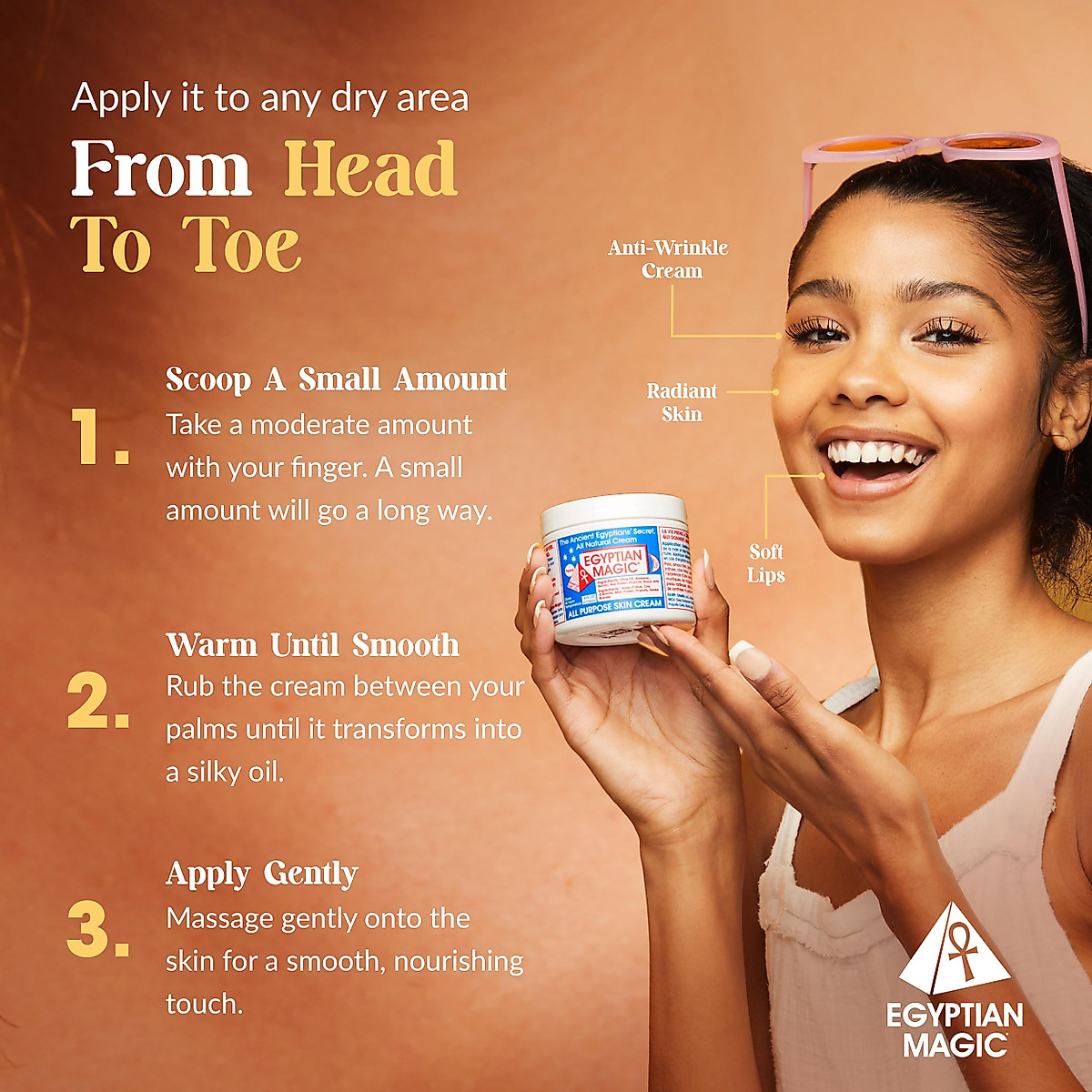 EGYPTIAN MAGIC - All Purpose Face, Body, and Dry Skin Moisturizing Cream, Skin Protectant for Women & Men, Eczema Care Healing Balm, Scar Treatment, Stretch Marks, and Tattoo Aftercare, 4 & 2oz Bundle