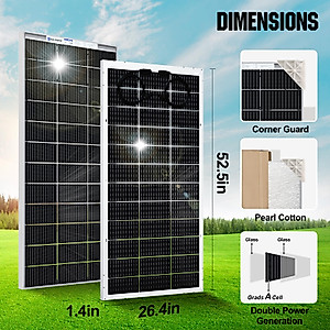 ECO-WORTHY 2.4KWH Solar Panel Kit 600W 12Volt System for RV Off Grid with Battery and Inverter: 600W Solar Panels + 40A MPPT Charge Controller + 12V 150Ah Lithium Battery + 12V 2000W Solar Inverter