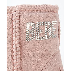 bebe Girls' Winter Boots - Faux Shearling Ankle Booties - Platform Short Boots for Girls - Fuzzy Fashion Boots (11-4), Size 4 Big Kid, Blush