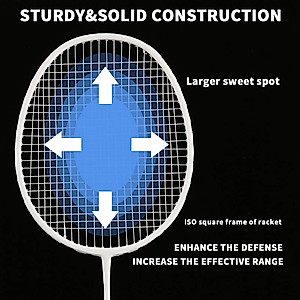 Senston Badminton Racket, Lightweight Badminton Rackets Set with 6 Nylon Shuttlecocks for Outdoor, Backyards, Gym, Pack of 4