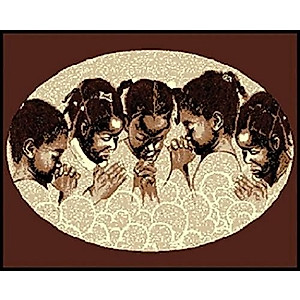 Kids Children Prayer Holding Hands Praying Novelty Area Rug (5’ 3” X 7’ 5”)