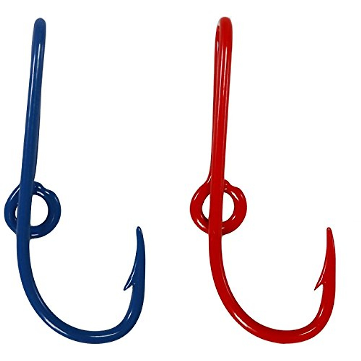 Eagle Claw Hat Fish Hook Set of Two Hat Hooks One Red Hat Hook and One Blue Hat Hook