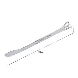 Gardening Rake, 3-Prong Stainless Steel Loosen Soil Root Rake, Gardening Soil Farming Bonsai Tree Tools with Ergonomic Handle