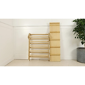 Avenlur Olive 3 in 1 Foldable Triangle Ladder and Slide - Montessori Climbing Set - Indoor Wood Climbing Gym for Children Ages 1 to 6 Years - Baby Climbing Triangle (Natural, Medium)