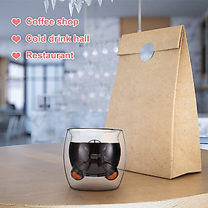 2 Pieces Cute Bear Mugs Insulated Double Wall Glass Bear Cups Animal Tea Milk Juice Chocolate Cappuccino Cups Home Glass Bear Cups Glass Mugs for Valentine's Day to lover (White, Pink)