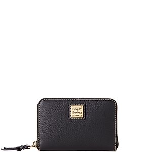 Dooney & Bourke Wallet, Pebble Grain Medium Zip Around Wallet - Black