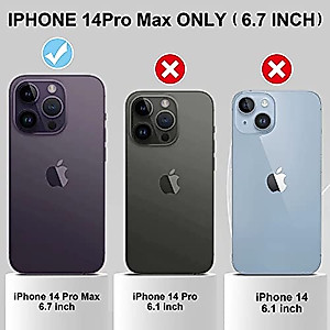 MARKILL Compatible with iPhone 14 Pro Max Case 6.7 Inch with Ring Stand, [Soft Silicone and Hard Plastic ] Heavy-Duty Military Grade Shockproof Phone Cover for iPhone 14 Pro Max. (Rainbow Pink)