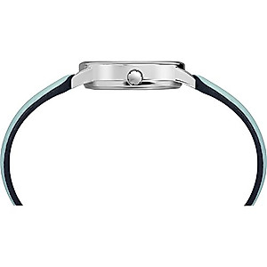 Timex Women's TW2R62900 Easy Reader 30mm Blue/Silver-Tone Leather Strap Watch