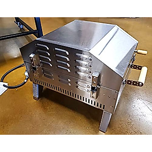 Portable Outdoor 430 Stainless Steel Propane BBQ Gas Grill + Pizza Oven Combo