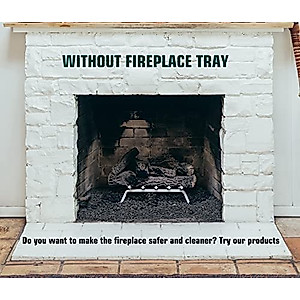 Rundetian Expandable Fireplace Tray, Galvanized Steel Adjustable Ember Holder Fireplace Pan for Collecting Ash, Silver Color(Fireplace Log Grate Not Included) FT2232