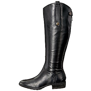Sam Edelman Women's Penny Classic Equestrian Boot, Black Leather, 10 Medium US