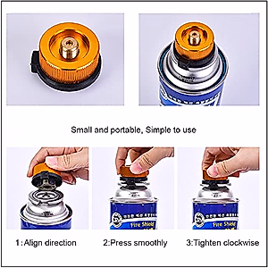 Camping Stove Adapter, Stove Connector,Butane Canister Converter, for Nozzle Gas Bottle to Lindal Valve Canister