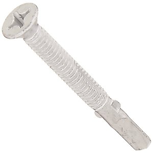 The Hillman Group, zinc 560669 12-24-Inch x 2-Inch Flat Head Phillips Self Drilling Screw with Wings, 100-Pack, 2 inches