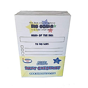 Sticky Note Pad Daily Checklist by Kenson Kids – 15 Pack (375 Sheets) - 4x6” Task Planner, Day Scheduling to do List, Goal Setting Organizational Tool for Children and Adults