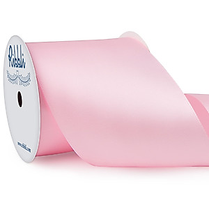 Ribbli Light Pink Double Faced Satin Ribbon, 3” x Continuous 10 Yards,Use for Bows Bouquet,Gift Wrapping,Baby Shower,Floral Arrangement