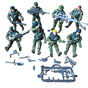 Lynkaye 6 Pcs Soldier Action Figure Toy Army Men with Weapon Accessories/SWAT Team Figure Military Playset for Boys Girls, Great Gift as Christmas, Birthday (6 Modern Soldier)