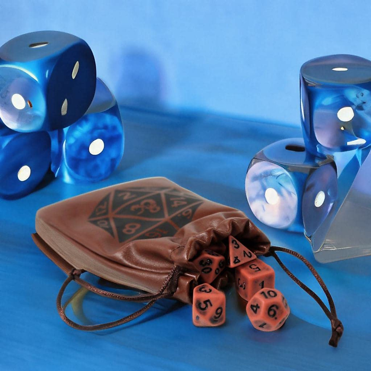 Dungeons and Dragons Rustic Dice Set | 7 Piece DND Dice Set | Includes Carrying Bag | 14+ | Officially Licensed | by Just Funky