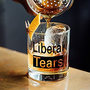 DAZLUTE Funny Liberal Tears Whiskey Glass, Leftist tears, Funny Political Gifts Manly Christmas Trump Gifts for Men Republican Conservative Christmas Birthday, White Elephant Gifts Exchange, 10 Oz