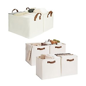 StorageWorks Storage Bins for Shelves and Fabric Storage Box with PU Handles