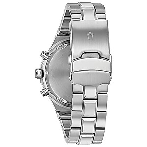 Bulova Men's Classic Diamond 6-Hand Chronograph Quartz Watch, Calendar Date, Luminous Markers, 100M Water Resistant, 44mm Style: 96D138