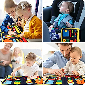 Busy Board Toys for Toddlers, Montessori Toys Gifts for 3-5 Year Old Boys & Girls, Preschool Toddler Activities Educational Travel Toy Learning Basic Dress Skills