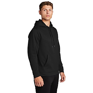 SPORT-TEK Sport-Wick Fleece Hooded Pullover F244, Black, X-Large