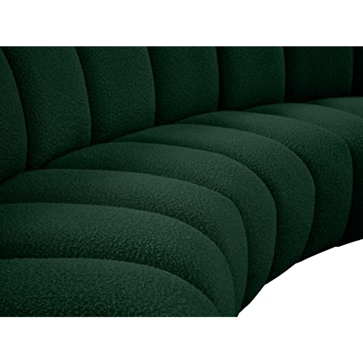 Meridian Furniture 643Green-2PC Infinity Collection Modern | Contemporary Upholstered 2pc Modular Sectional with Luxurious Deep Channel Tufting, Green, 83" W x 41" D x 32.5" H