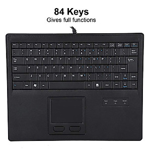 Hakeeta 10in Wired Keyboard with Touchpad, 1.5m Long Cable, Precise Touch Control Touchpad Keyboard, for PC Computer Gaming, Office