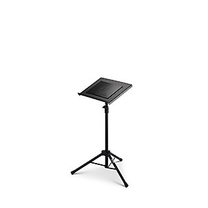 On-Stage LPT7000 Deluxe Laptop Stand (Portable, Folding Workstation for Laptops, Tablets, Phones, Mobile Devices, and Controllers, Adjustable Height and Tilt, Nonslip Platform and Feet, Metal, Black)