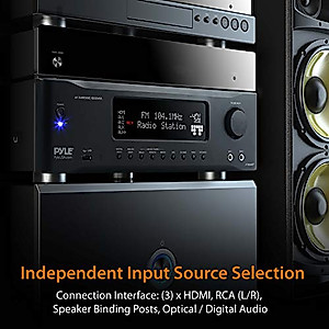 Pyle 5.2-Channel Hi-Fi Bluetooth Stereo Amplifier - 1000 Watt AV Home Speaker Subwoofer Sound ...