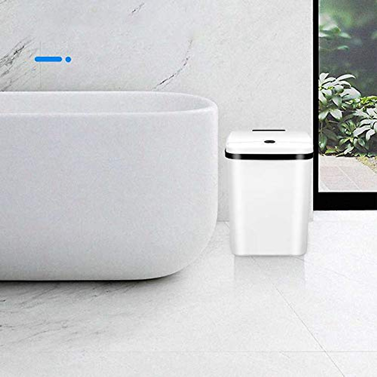 CZDYUF 15L Smart Trash Can Household USB Charging Light Energy Trash Can Automatic Induction Dustbin with Lid Kitchen Bathroom Dustbin (Color : OneColor)