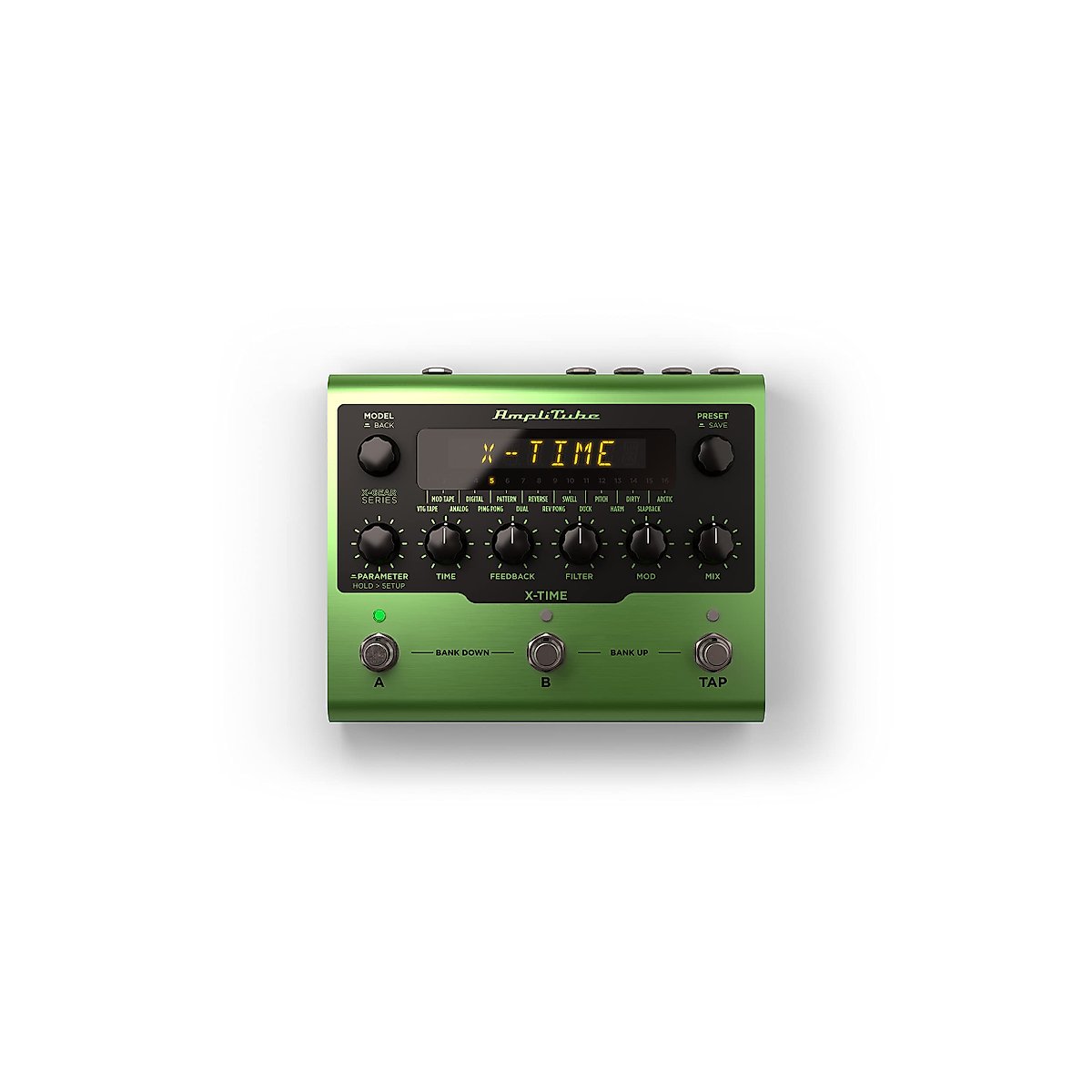 IK Multimedia AmpliTube X-TIME Delay pedal, All-new, audiophile delay algorithms, from tape to bucket to crystal-clear