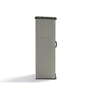 Suncast Vertical Tool Shed - Outdoor Storage Shed for Backyards and Patios - 20 Cubic Feet Capacity for Long Handled Tools and Garden Accessories
