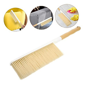 COOLHIYA Dust Brush Cleaning Brush Hair Broom Whisk Brooms Soft Brush Soft Bristle Hair Brush Handheld Broom Stains Remover Brush Kitchen Brush Keyboard Brush Hand Broom Beige The Pet