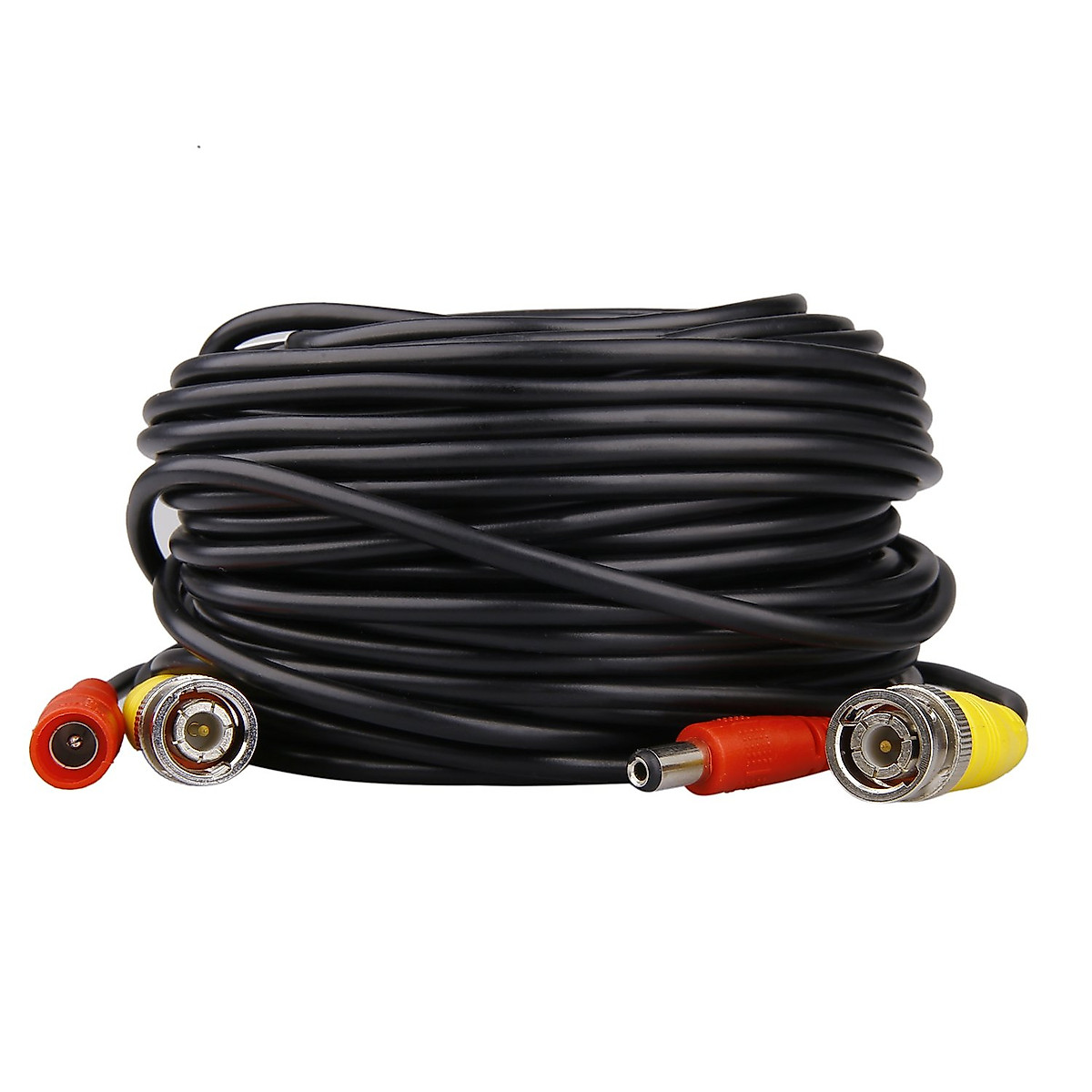 HISVISION 4 Pack 100ft BNC Video Power Cable, Security Camera Wire Cord Extension Cable, 8pcs BNC Connectors and 100pcs Clips for Surveillance System