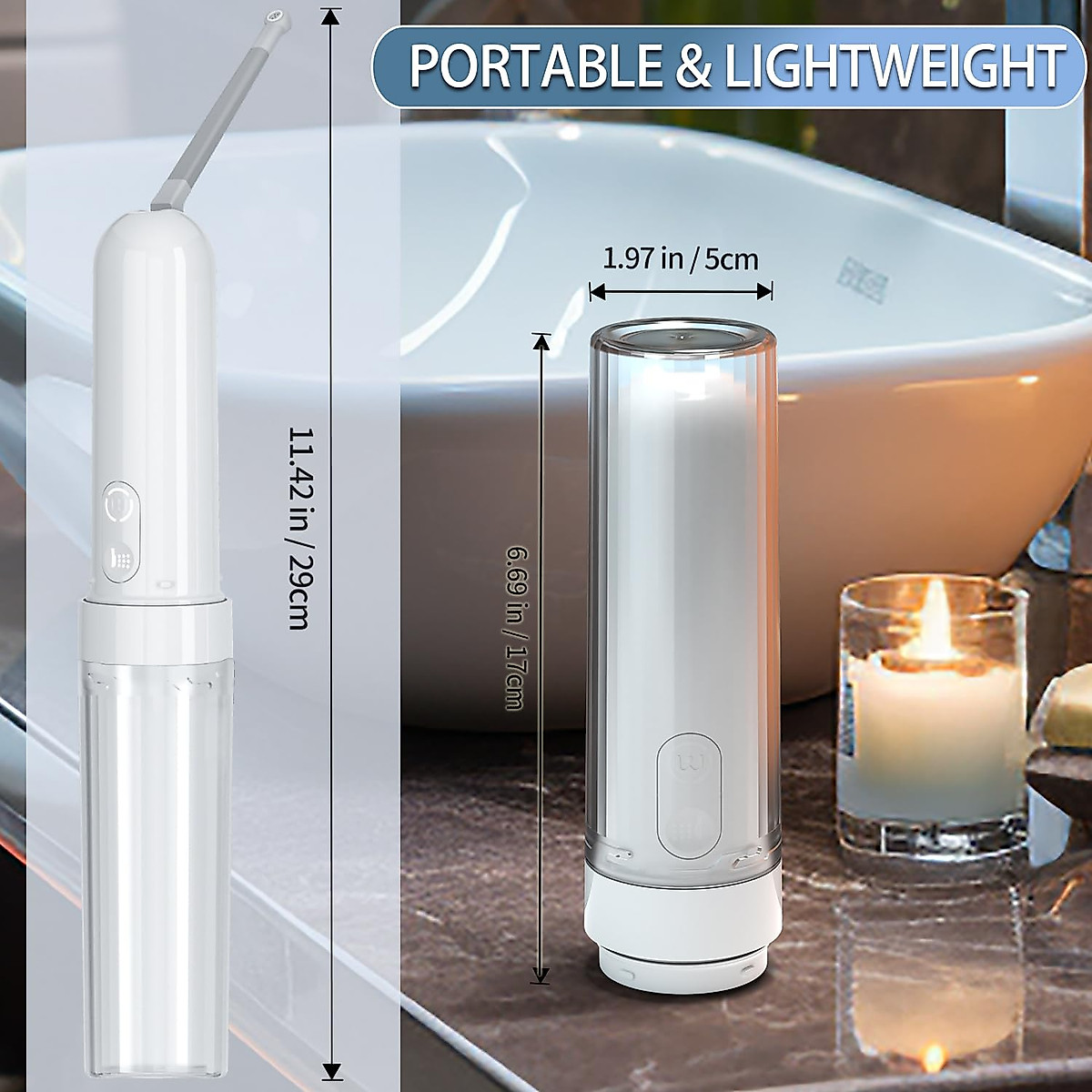 Travel Bidet Bottle, Portable Bidet Sprayer, Handheld Bidet Electric Bidet Rechargeable, Level 3 Mode for Personal Cleaning, Indispensable for Postpartum | Infant | Hemmoroid Care White