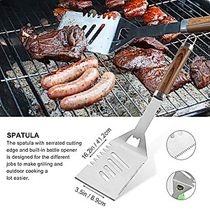 grilljoy 30PCS BBQ Grill Tools Set with Thermometer and Meat Injector. Extra Thick Stainless Steel Fork, Tongs& Spatula - Complete Grilling Accessories in Portable Bag - Perfect Grill Gifts for Men