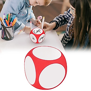 Alomejor Dry Erase Dice Cubic, Portable Cleanable Write On Wipe Off Dice for Kids Teaching (Red)