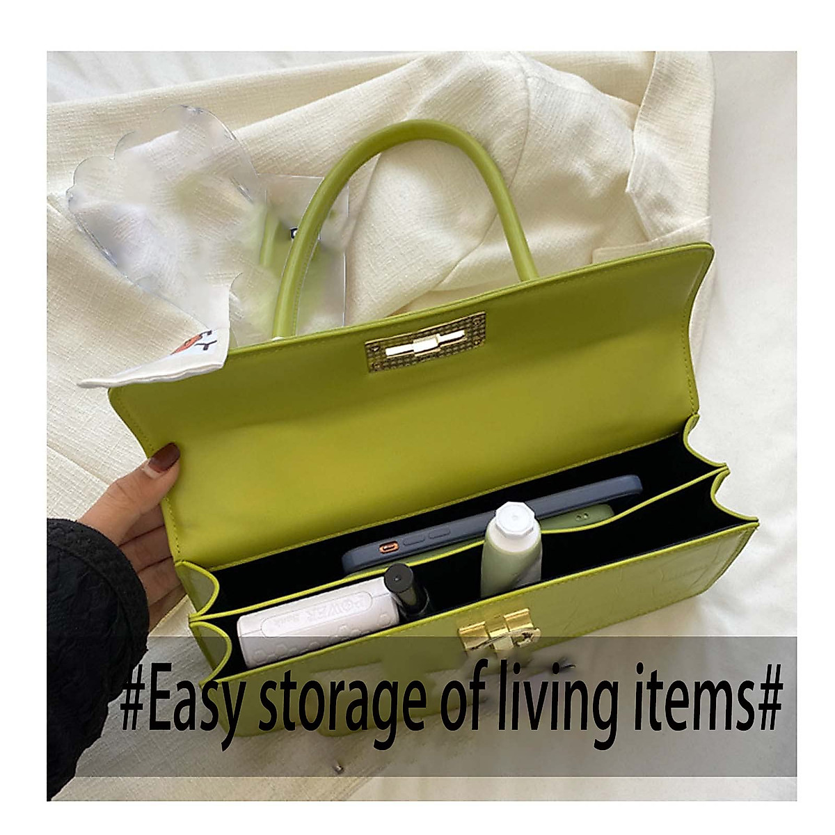 RUKDA Ladies Shoulder Bag - Ladies Tote Bag with Zipper Black Suitable for Work Party Shopping