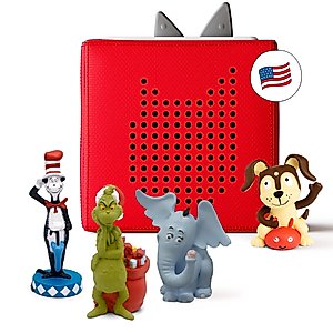 Toniebox Audio Player Dr. Seuss Bundle - Listen, Learn, and Play with One Huggable Little Box - Red